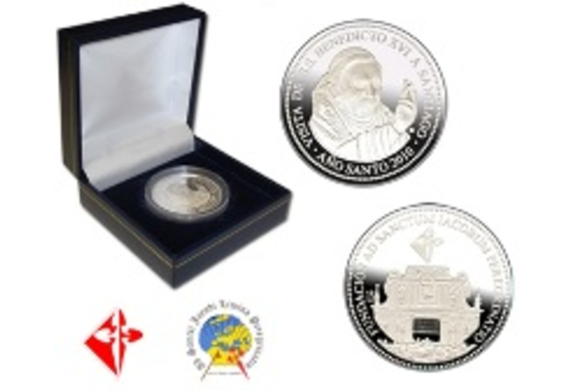 Official silver coin of the Pope's visit to Spain