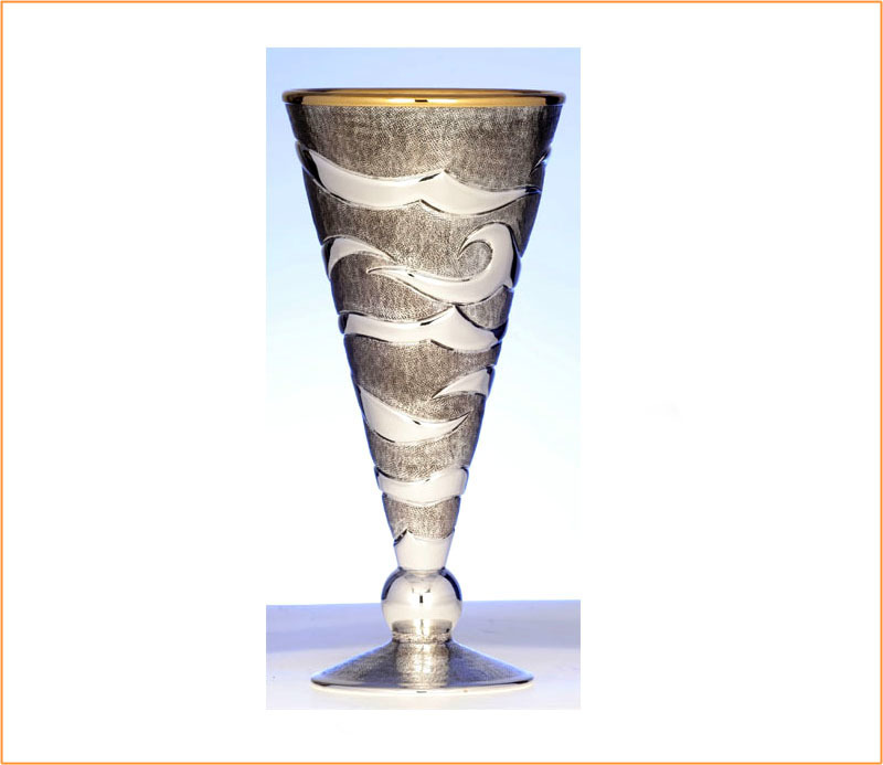 Chalice modern silver with circular base - Brabander.es
