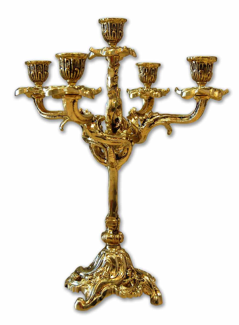 Chandelier table in bronze for five candles - Brabander.es