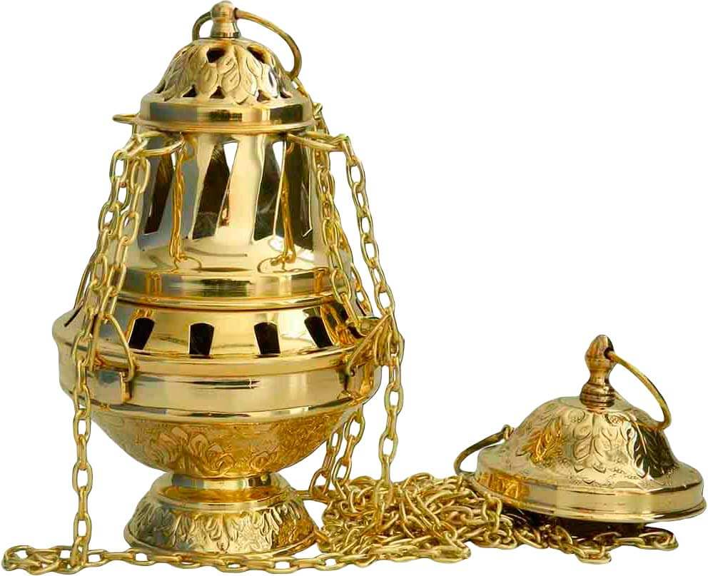 Golden color brass thurible | Censer for sale - Brabander.es