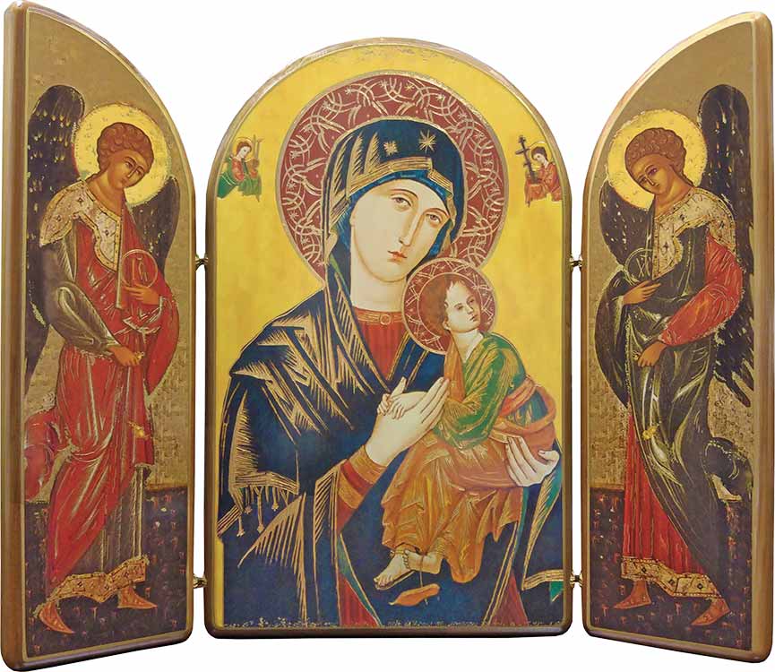 Religious triptych of Ntra. Mrs. Perpetual Help